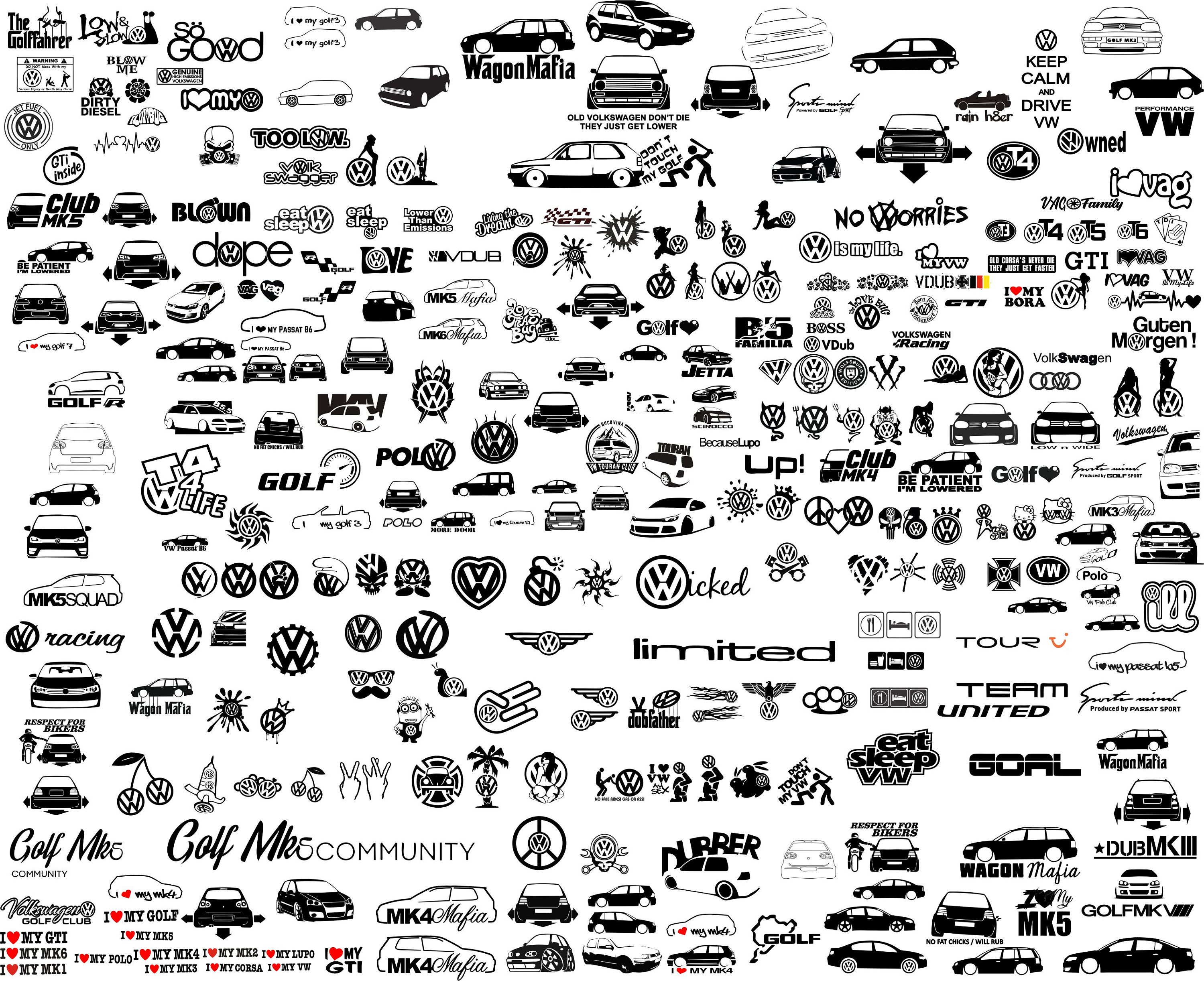 VW Funny Svg Bundle, VW Svg Bundle Sticker Vector Ready for Cutter ...