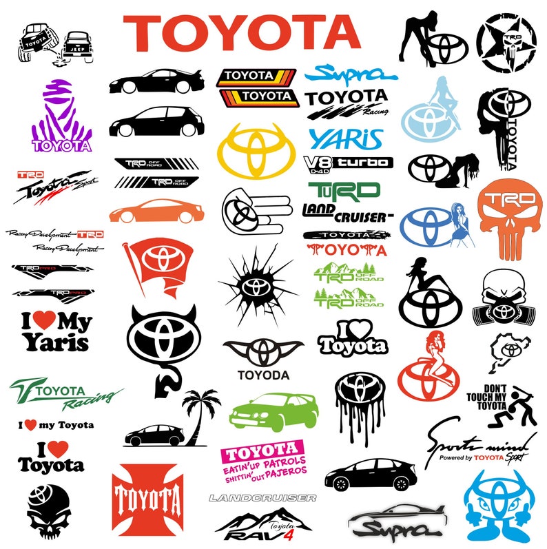 Toyota Svg Bundle, Toyota Svg Bundle Sticker Vector Ready for Cutter ...