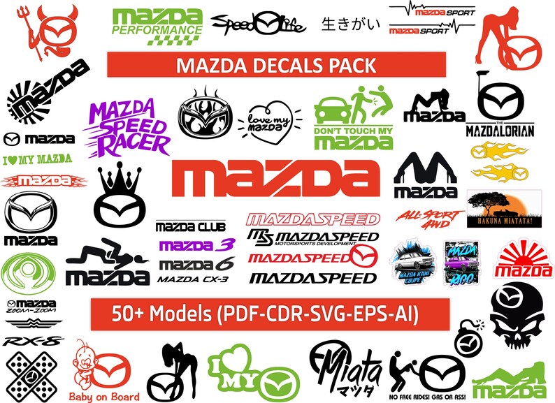 Mazda Svg Bundle, Mazda Svg Sticker Vector Ready for Cutter Plotters ...