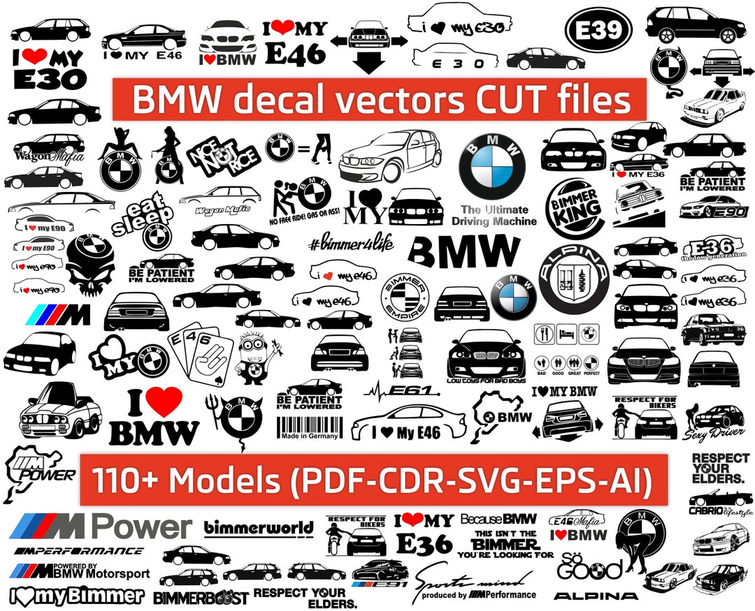 BMW Svg Bundle, BMW Svg Bundle Sticker Vector Ready for Cutter Plotters ...