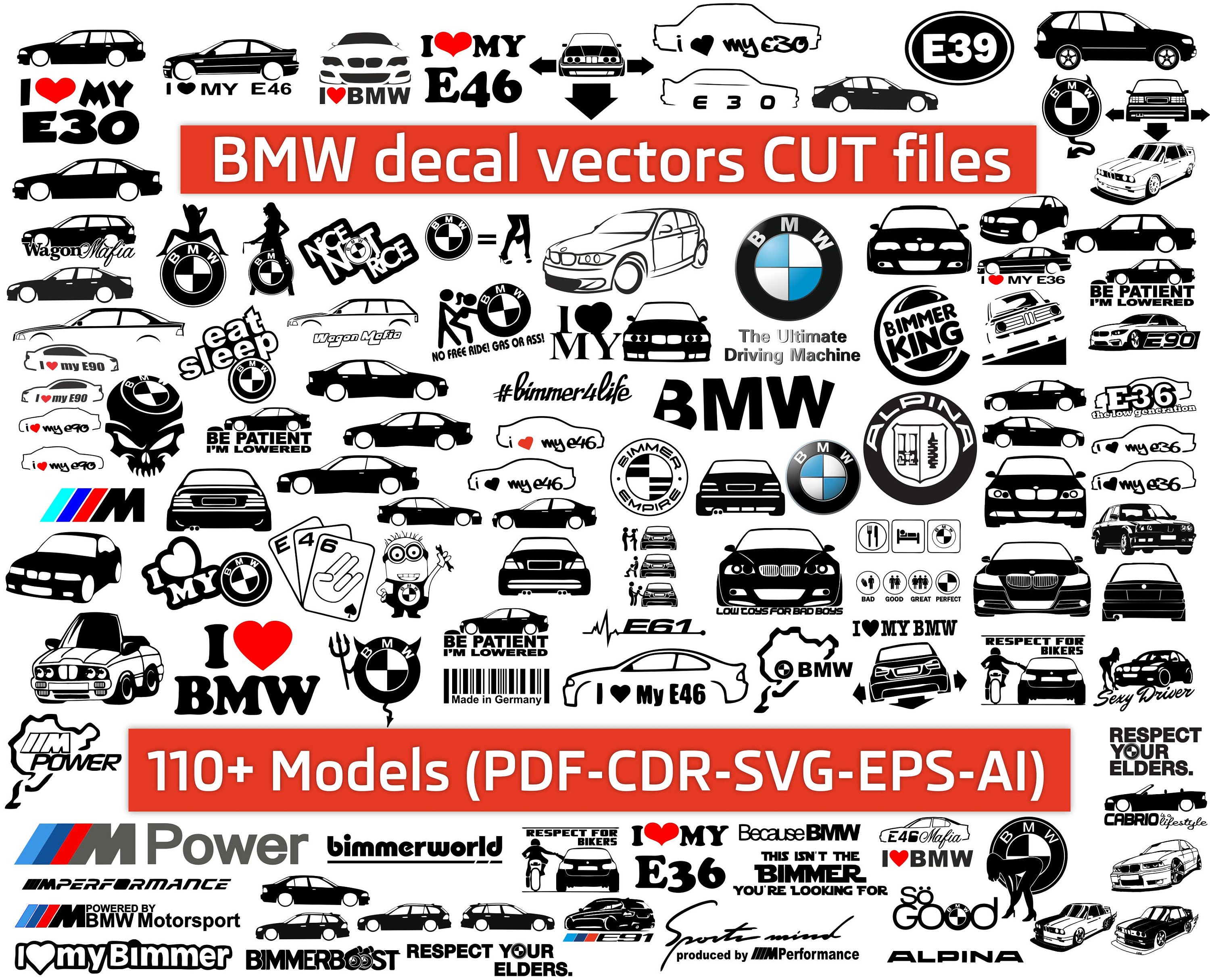BMW Svg Bundle, BMW Svg Bundle Sticker Vector Ready for Cutter Plotters ...
