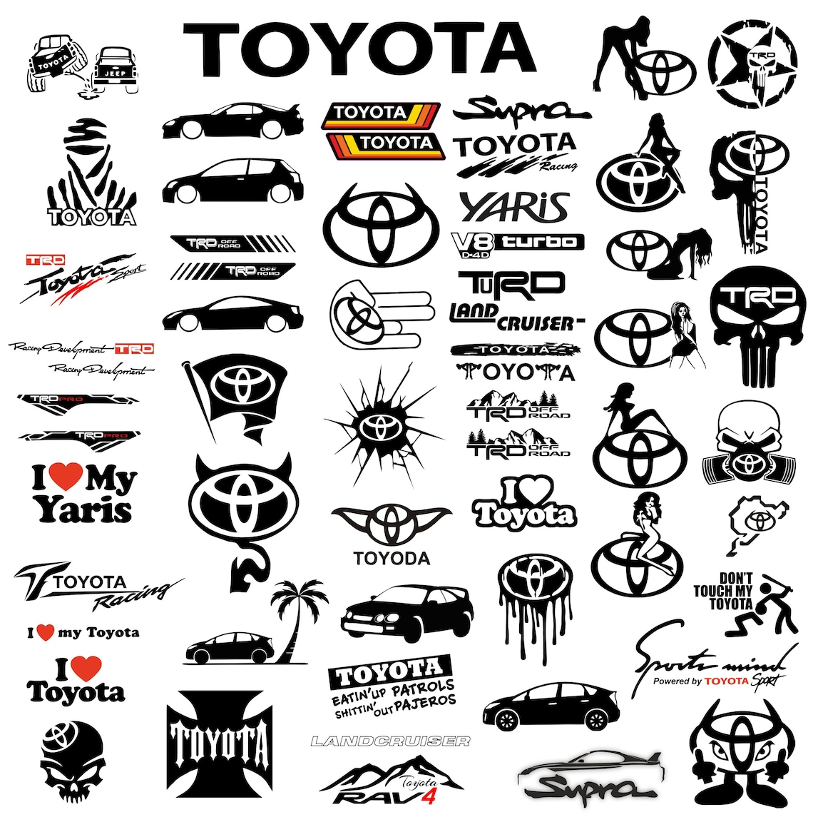 Toyota Svg Bundle, Toyota Svg Bundle Sticker Vector Ready for Cutter ...