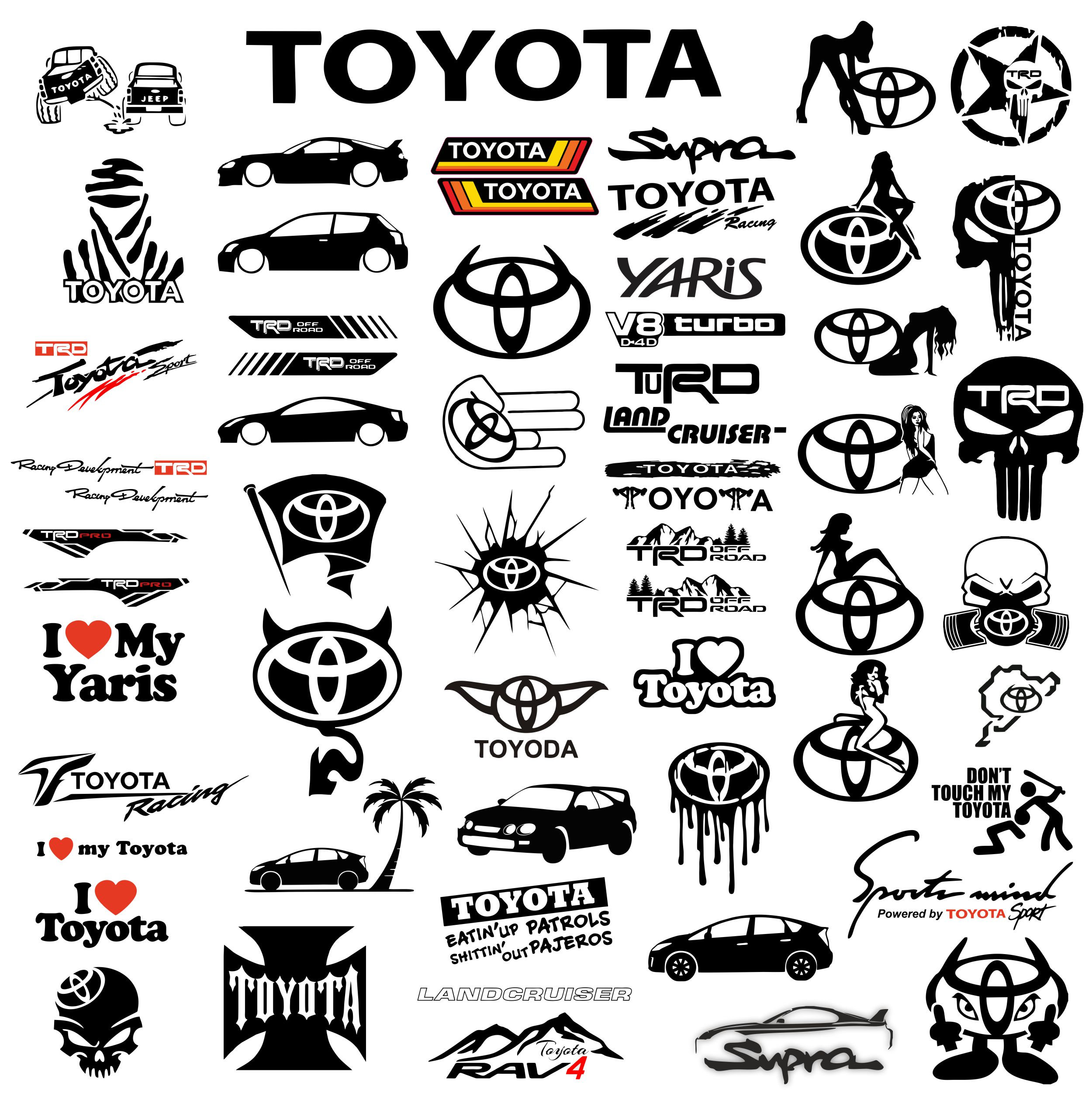 Toyota Svg Bundle, Toyota Svg Bundle Sticker Vector Ready for Cutter ...