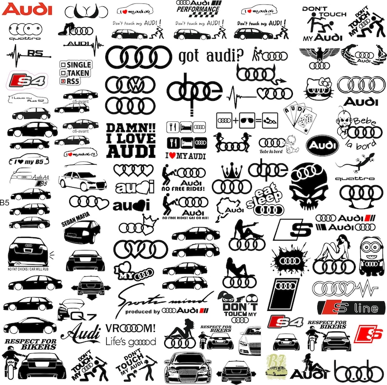 Audi Svg Bundle, Audi Svg Bundle Sticker Vector Ready for Cutter ...