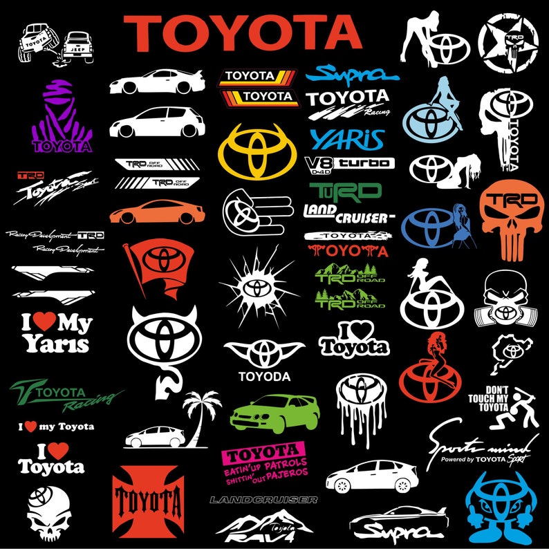 Toyota Svg Bundle, Toyota Svg Bundle Sticker Vector Ready for Cutter ...