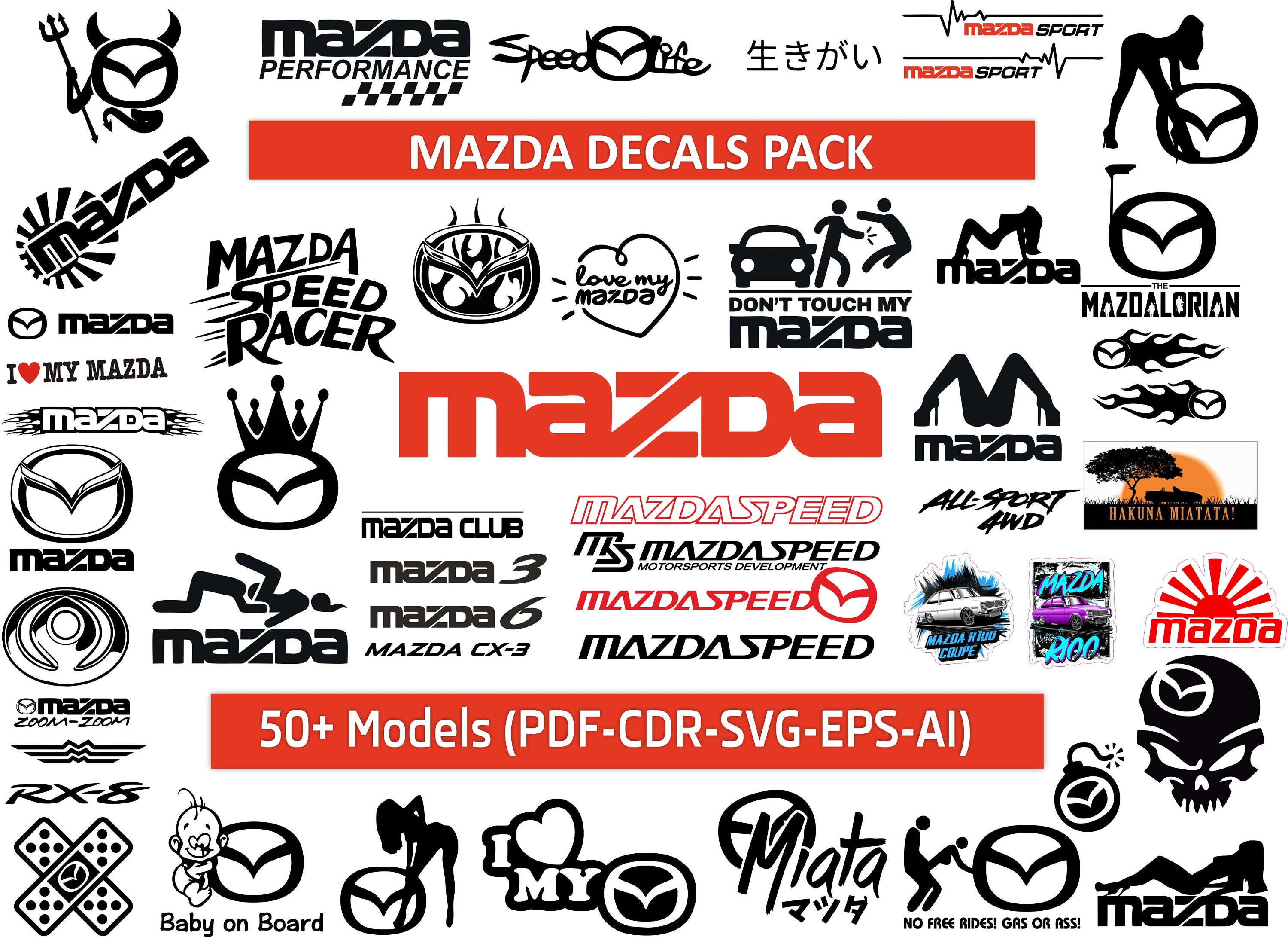Mazda Svg Bundle, Mazda Svg Sticker Vector Ready for Cutter Plotters ...