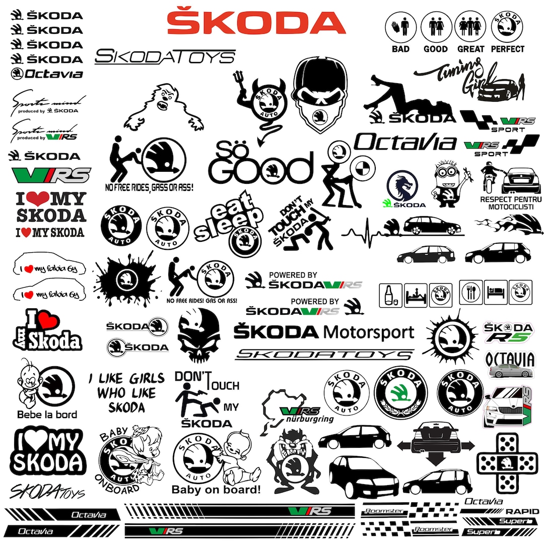 Skoda Svg Bundle, Skoda Svg Bundle Sticker Vector Ready for Cutter ...