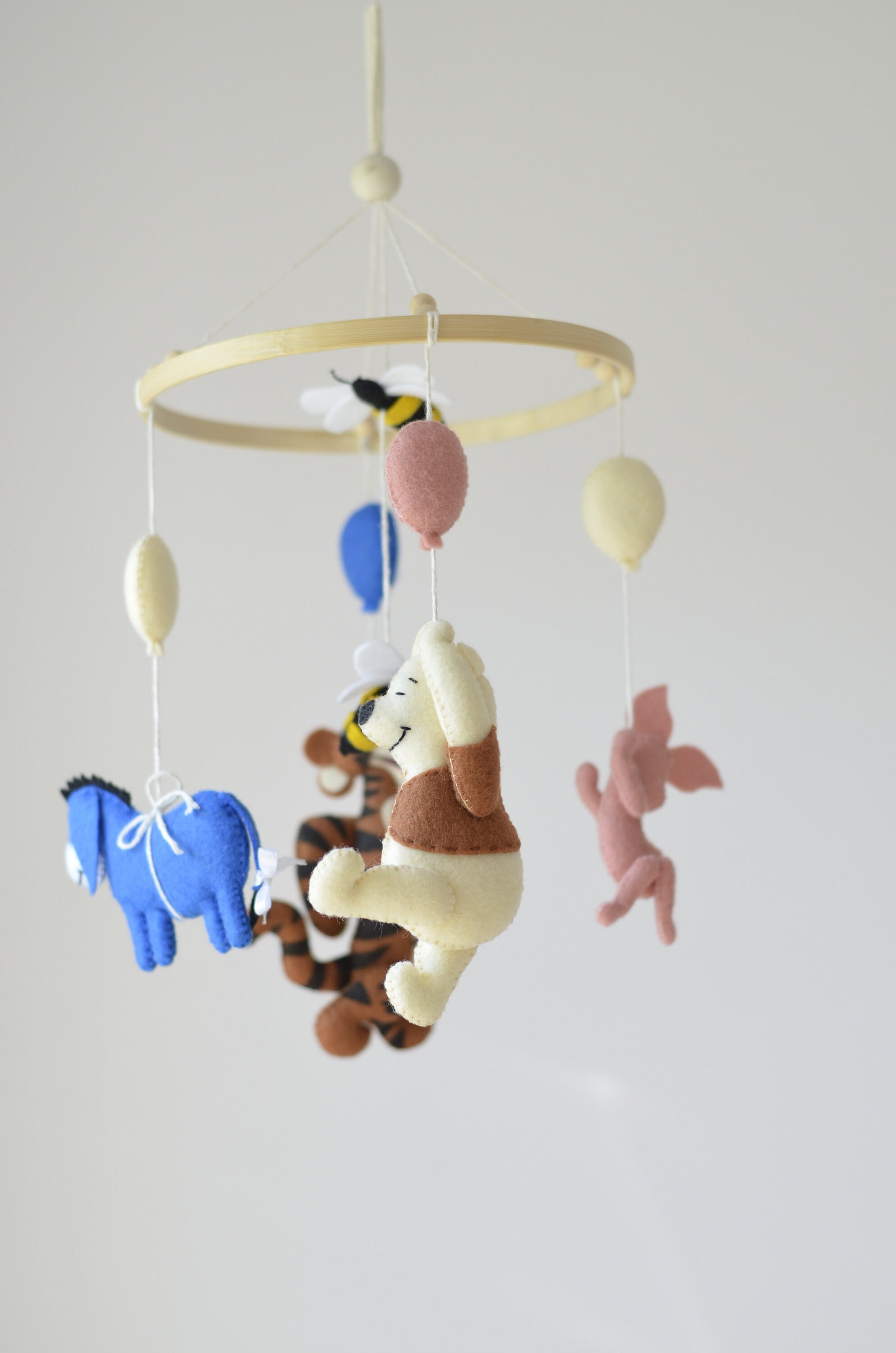 Vintage Winnie and His Friends, Winnie the Pooh Wool Mobile, Cot Girl ...