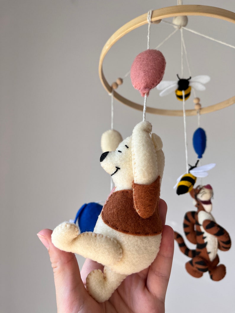 Vintage Winnie and His Friends, Winnie the Pooh Wool Mobile, Cot Girl ...
