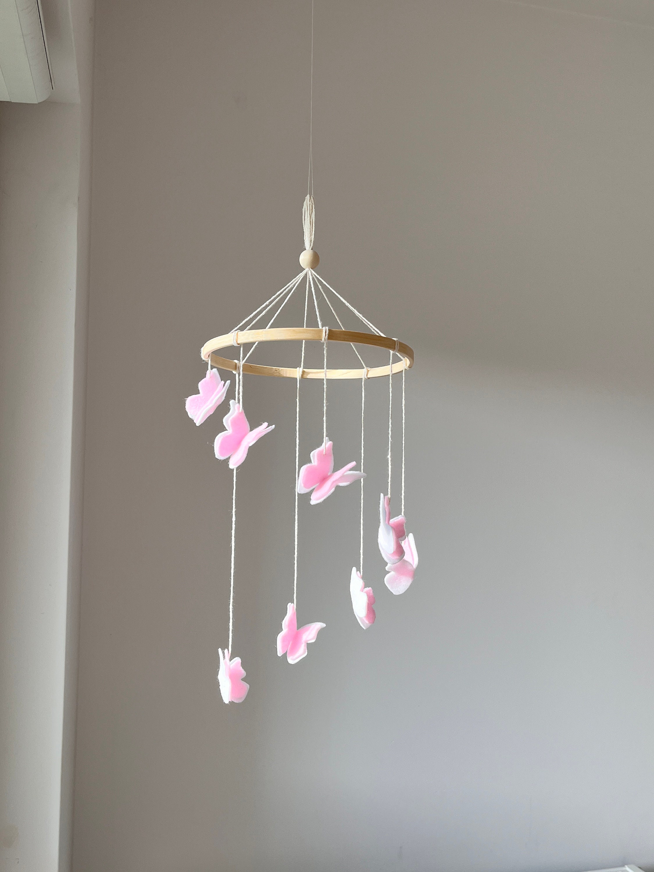 Butterflies Baby Mobile Netural Crib Mobile Floral Baby Mobile Hanging ...