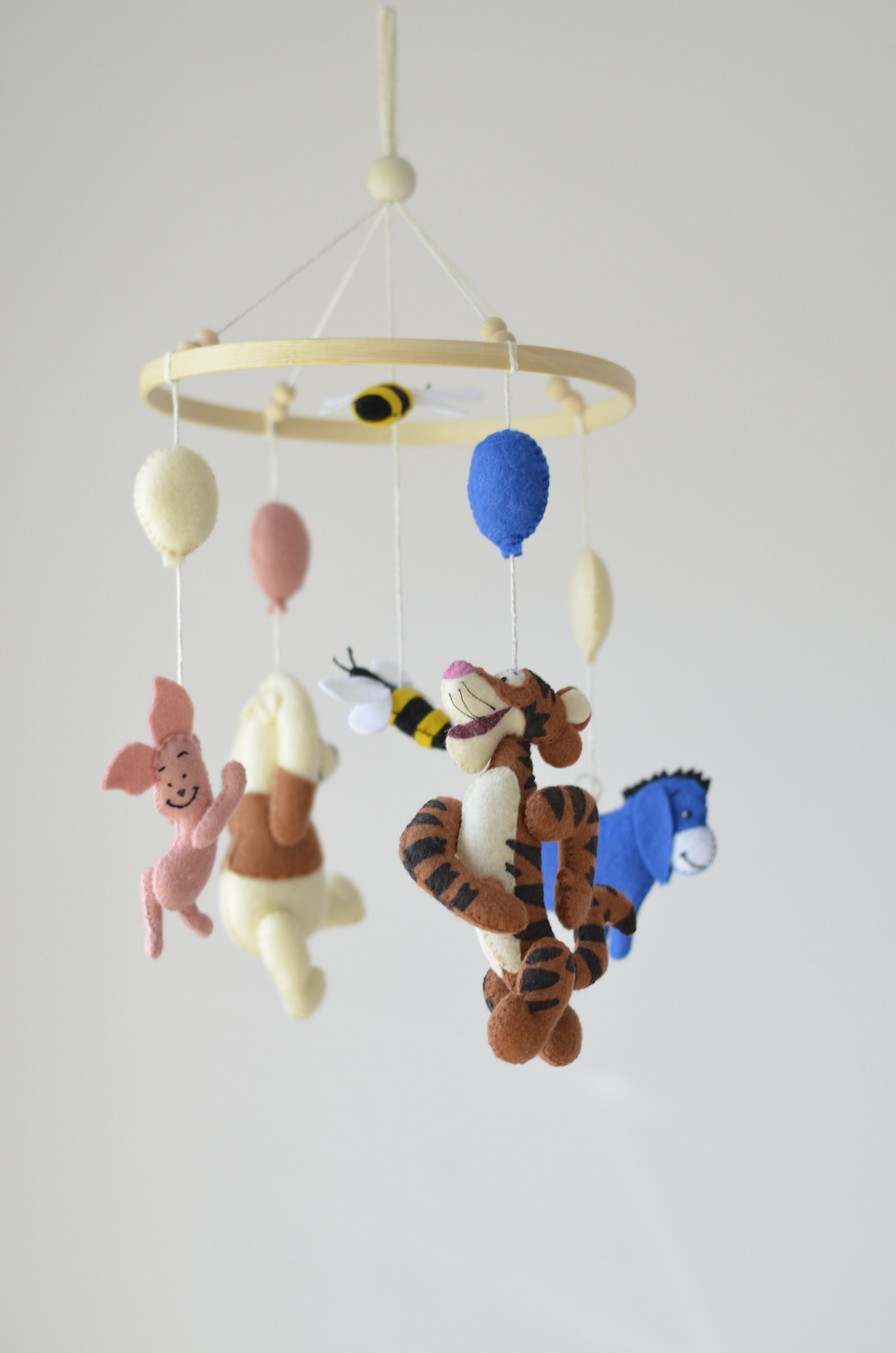 Vintage Winnie and His Friends, Winnie the Pooh Wool Mobile, Cot Girl ...