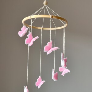 Butterflies Baby Mobile Netural Crib Mobile Floral Baby Mobile Hanging ...