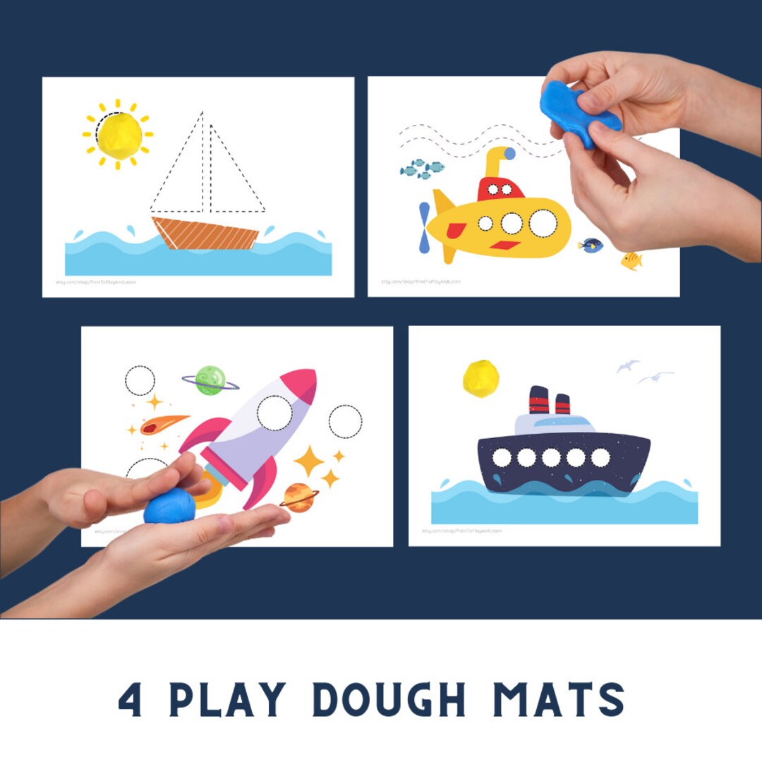 4 Transportation Play Dough Mats / Közlekedéses Gyurmalapok - Etsy
