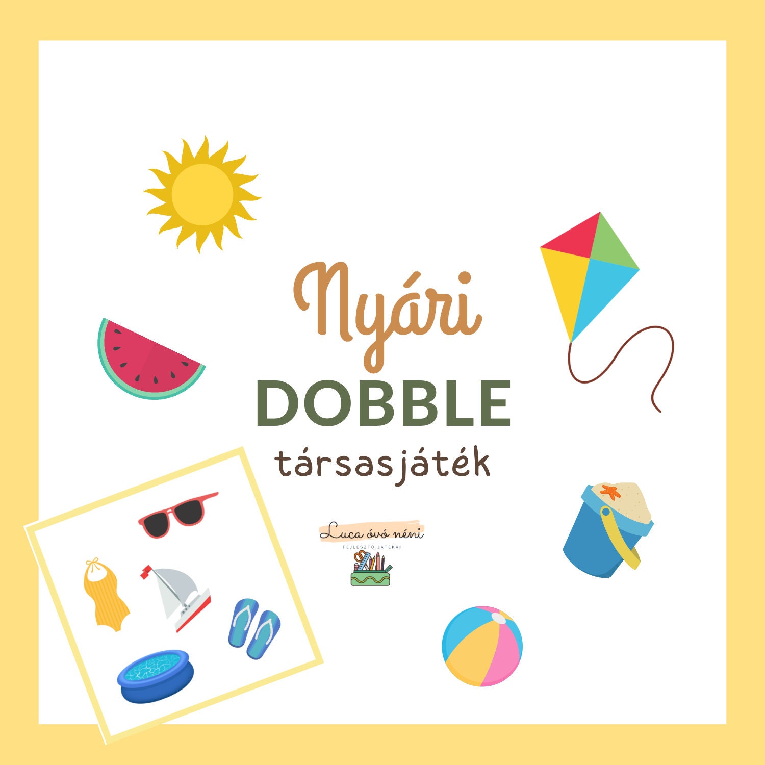 Nyári Dobble/spot It Játék nyomtatható PDF - Etsy