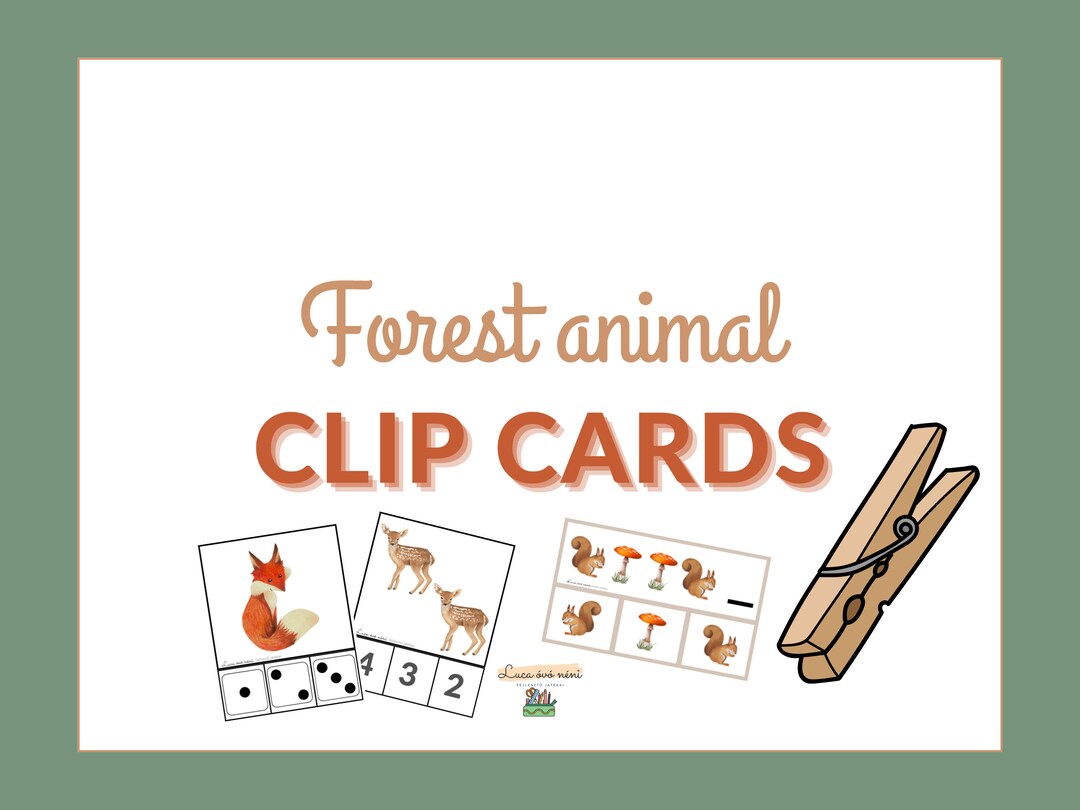 Forest Animal Clip Cards - Counting, Pattern - Etsy