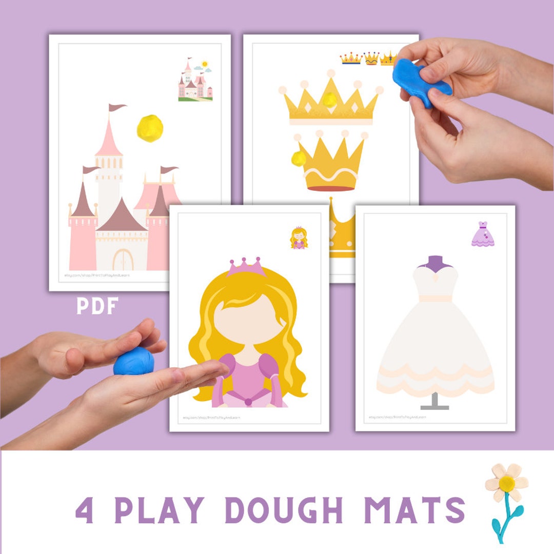 4 Princess Play Dough Mats - Etsy