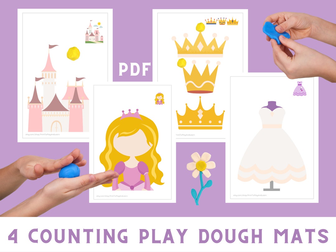 4 Princess Play Dough Mats - Etsy