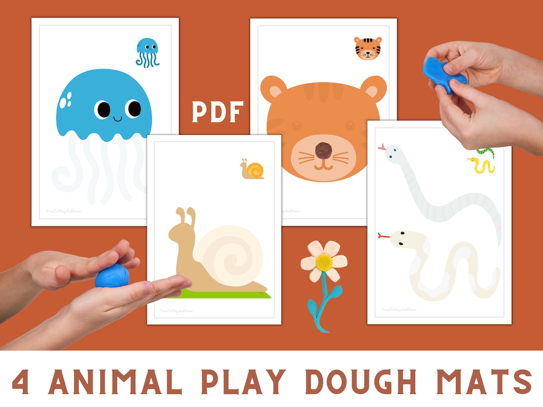 Animal Play Dough Mats - Etsy