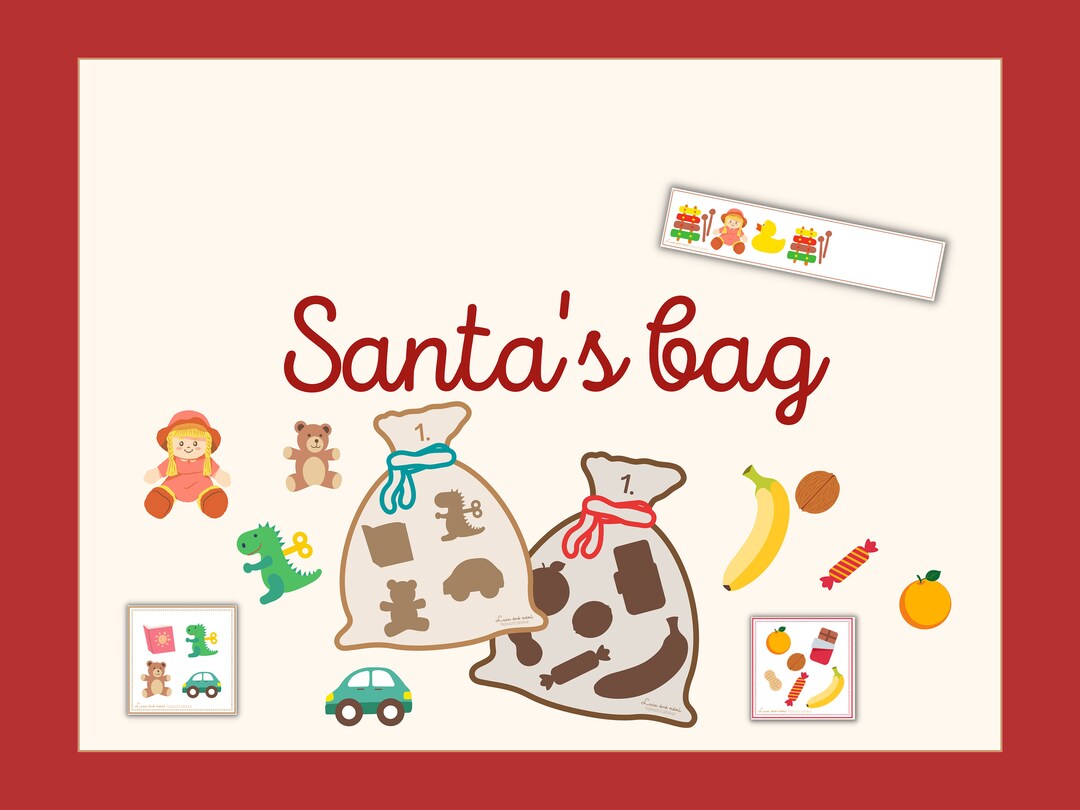 Santa's Bag Matching Game for Kids printable - Etsy