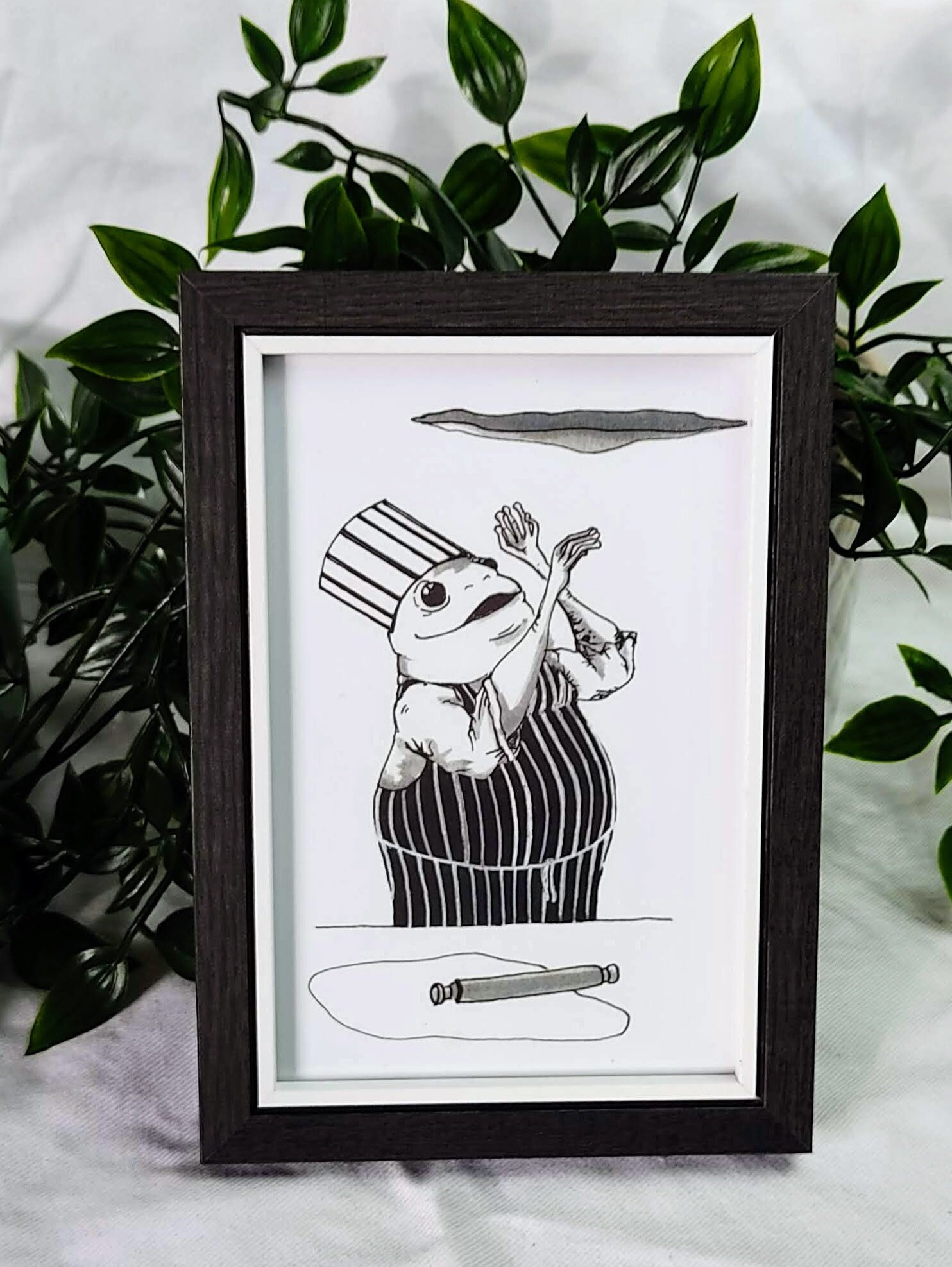 Frog Print, Pizza Chef Froggy Wall Art Cute Fun Postcard for Animal ...