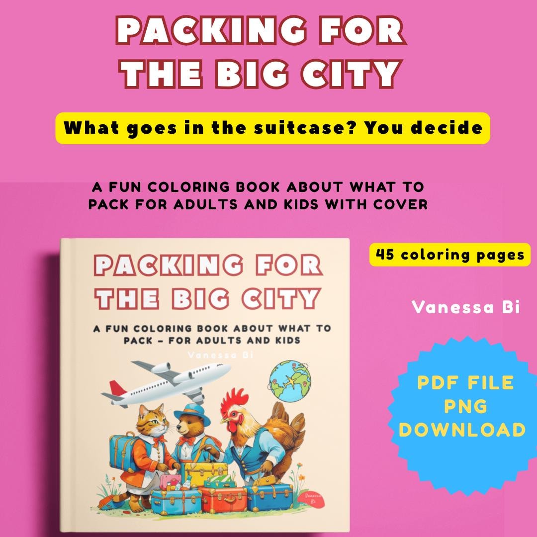Big City Trip Coloring Book: Interactive Animal Travel Activity ...