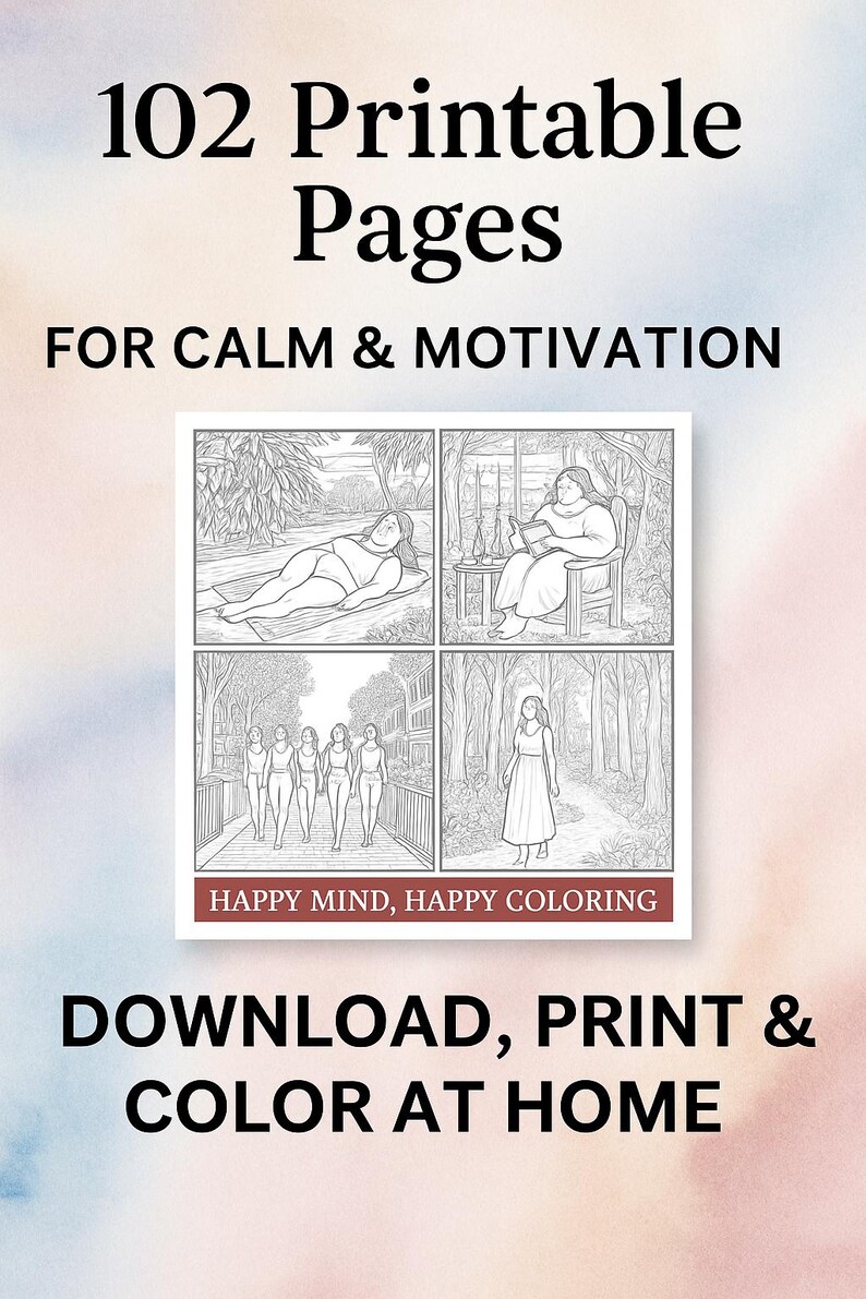 102 Calm & Motivational Coloring Pages for Women | Printable Weight ...