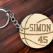 Personalized Basketball Keychain, Maple Wood Keychain, Basketball Tag ...