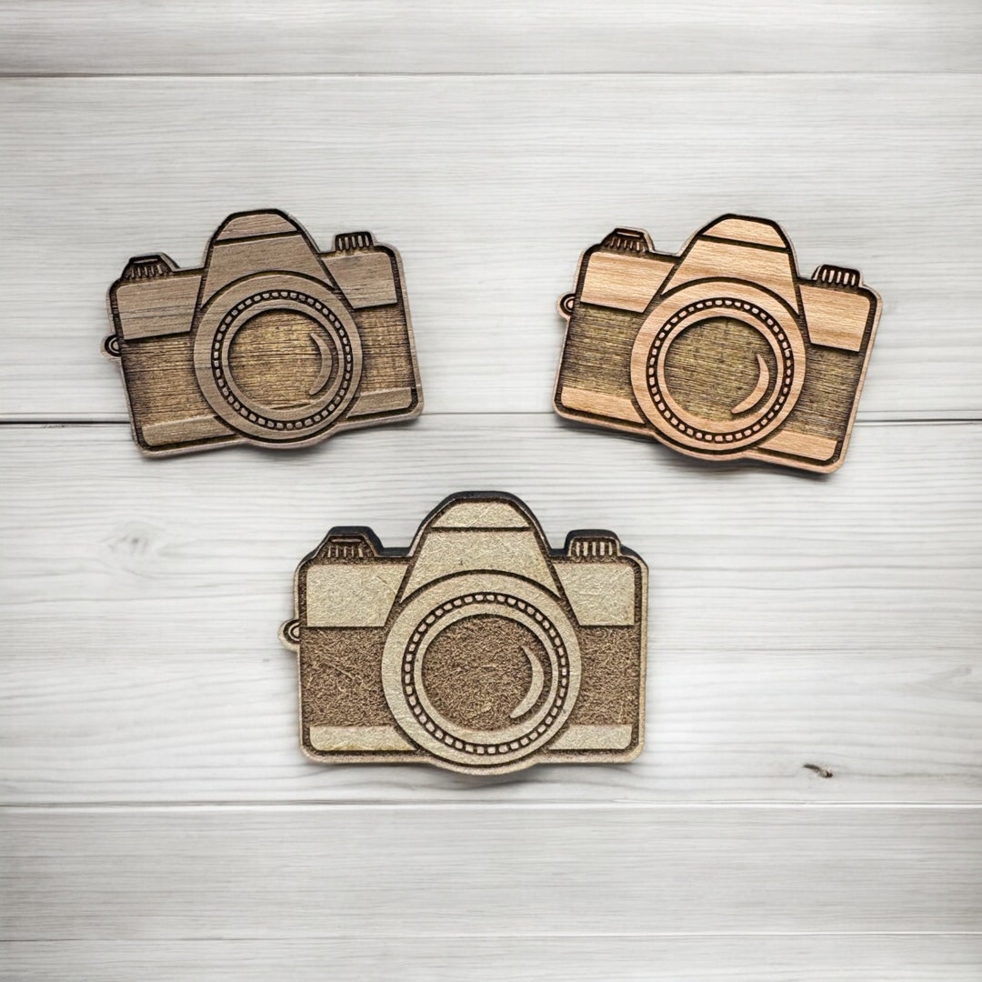 Set of 3 Camera Pins, Set of 3, Made Out of Natural Wood, Cherry ...