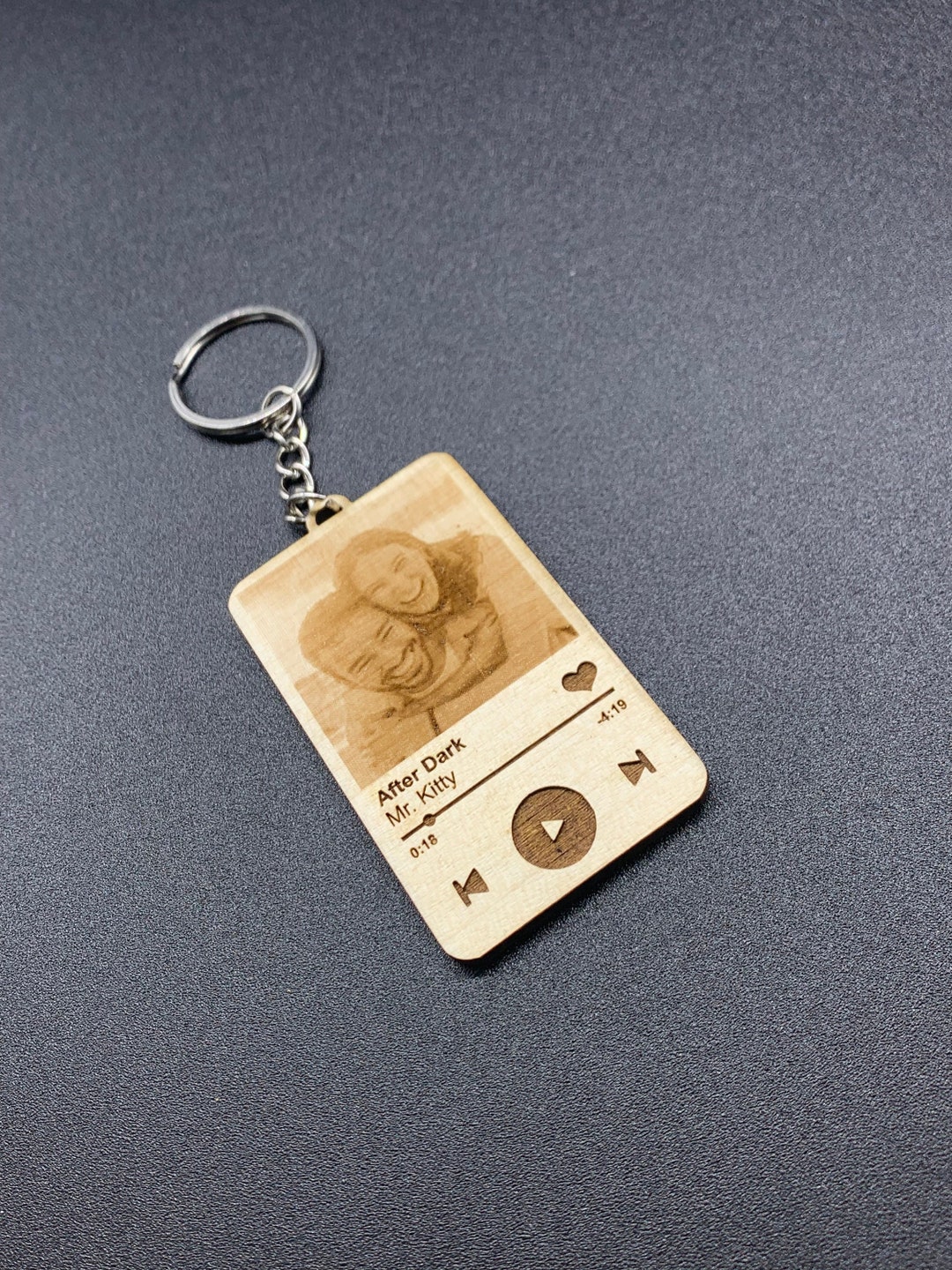 Personalized Song Plaque Keychain, Your Engraved Photo, Couple Gift ...