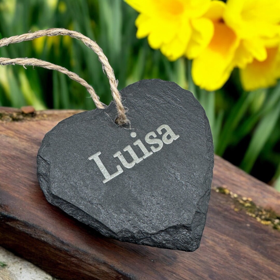 Personalized Engraved Slate Heart, Hanging Wall Decor, Personalised ...