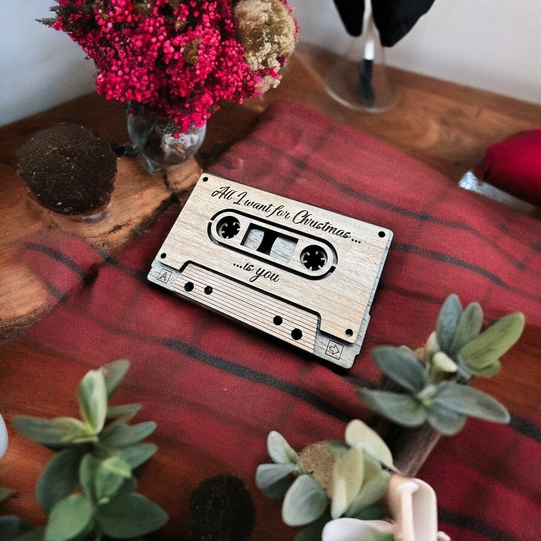 Personalized Engraved Wooden Mixtape Replica, Unique Christmas Gift ...