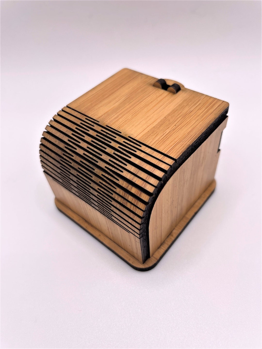 Wooden Ringbox, Bamboo Wood Veneer, Engagement Ring, Keepsake Box ...