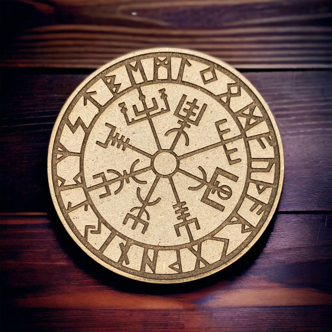 Norse Vegvisir Magnet, Wooden Magnet, Fridge Magnet, Magnetic Board ...