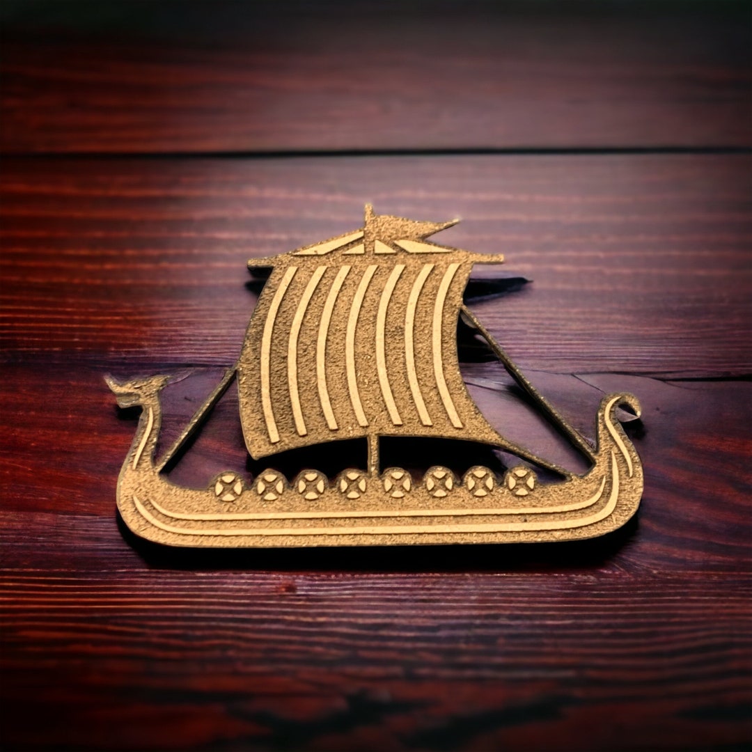 Viking Drakkar Magnet, Wooden Magnet, Vegvisir, Norse Jewelry, Norse ...