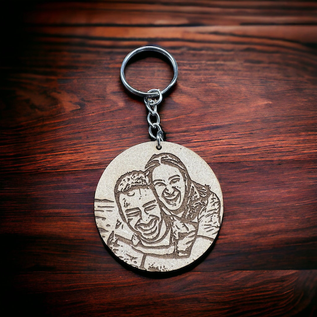 Personalized Picture Keychain, Custom Wooden Keychain With Picture and ...