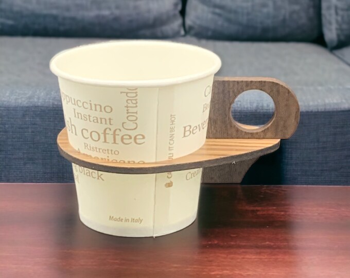 Walnut Coffee Cup Holder, Wooden Coffee Holder, Cup Holder, Rustic ...