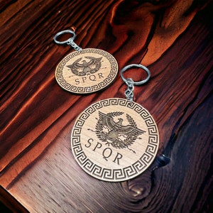 Engraved SPQR Symbol on Wooden Keychain, Ancient Rome Keepsake, Laser ...