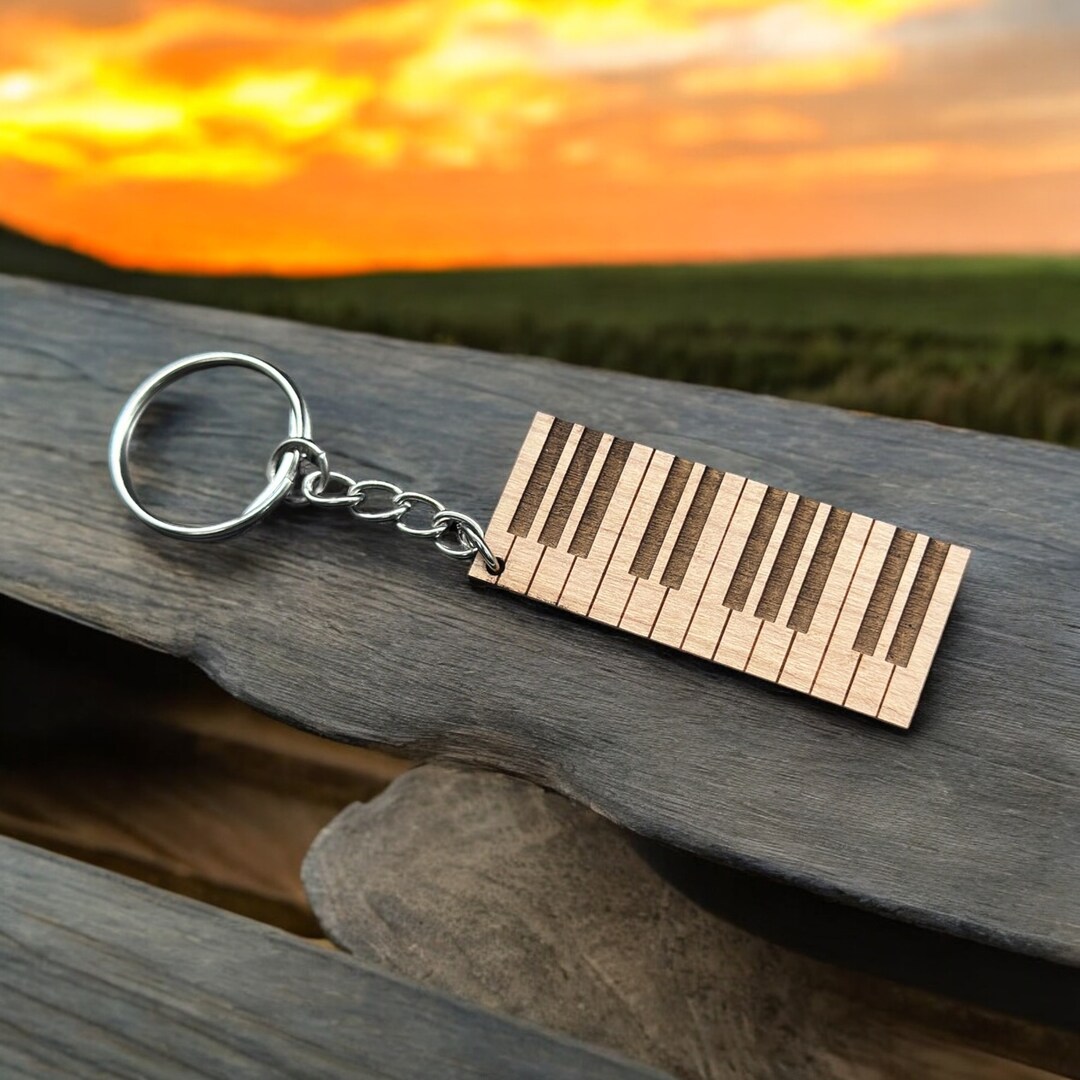 Custom Piano Keychain, Personalized Gift With Custom Engraved Text for ...