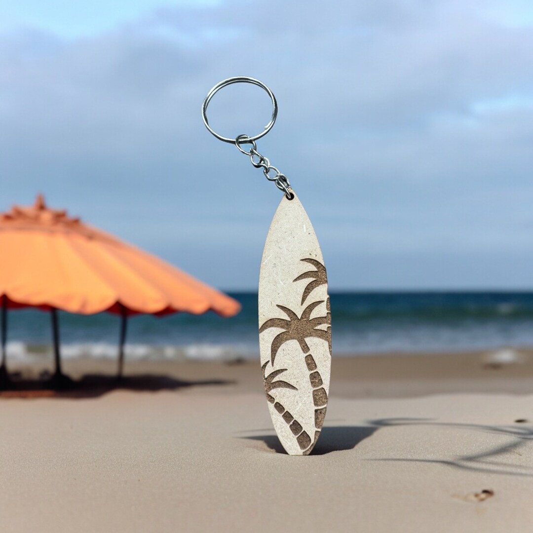 Beach Themed Keychain, Surfboard Keychain, Wooden Ocean Gifts - Etsy