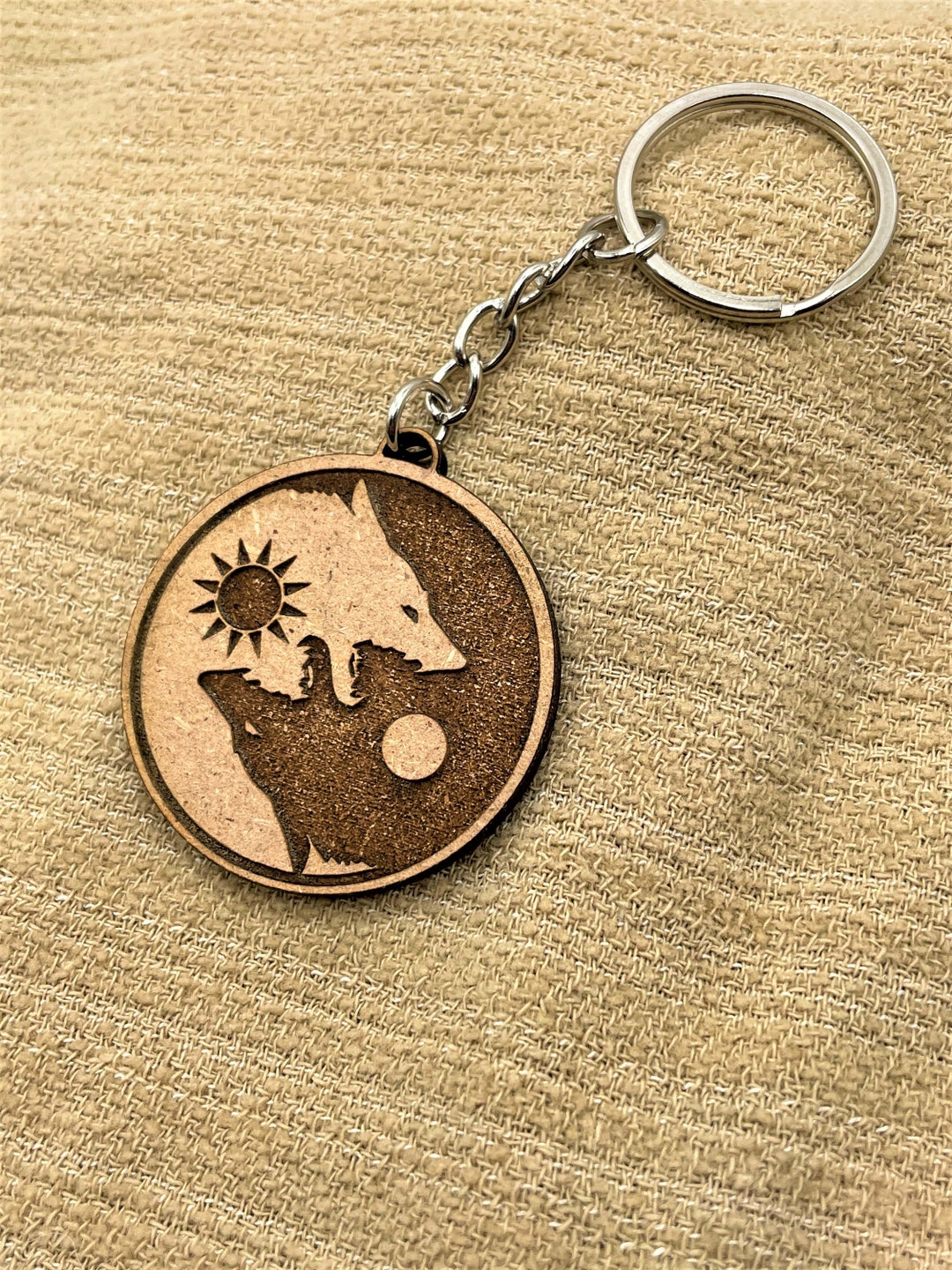 Viking Wolves of Fenrir Keychain, Vintage Birthday Anniversary Gift ...