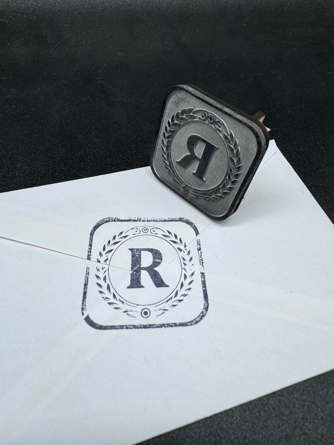 Custom Engraved Stamp With Wooden Handle, Personalized Rubber Stamp ...