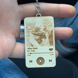 Personalized Song Plaque Keychain, Your Engraved Photo, Couple Gift ...