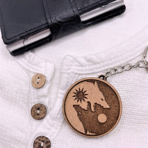 Viking Wolves of Fenrir Keychain, Vintage Birthday Anniversary Gift ...