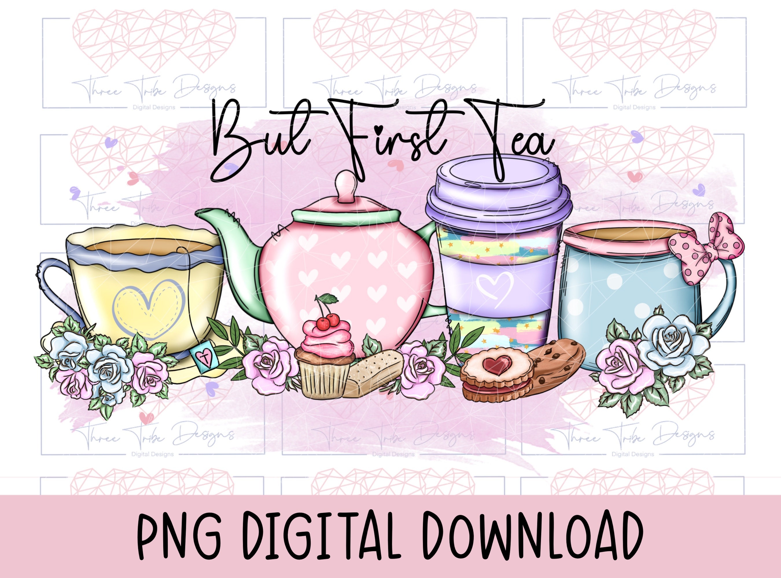 But First Tea Png File,cute Teapot Sublimation,instant Download,pretty ...