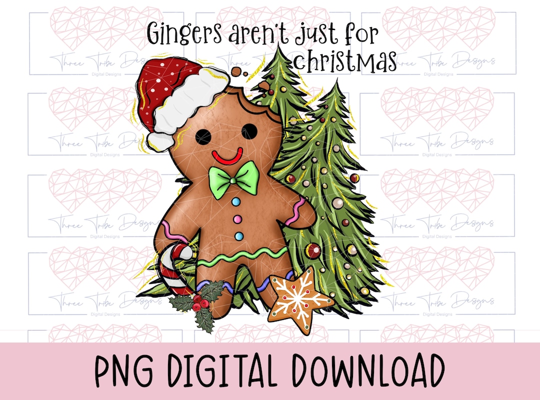 Gingerbread Clipart Funny Christmas Png, Winter Clipart Sublimation ...