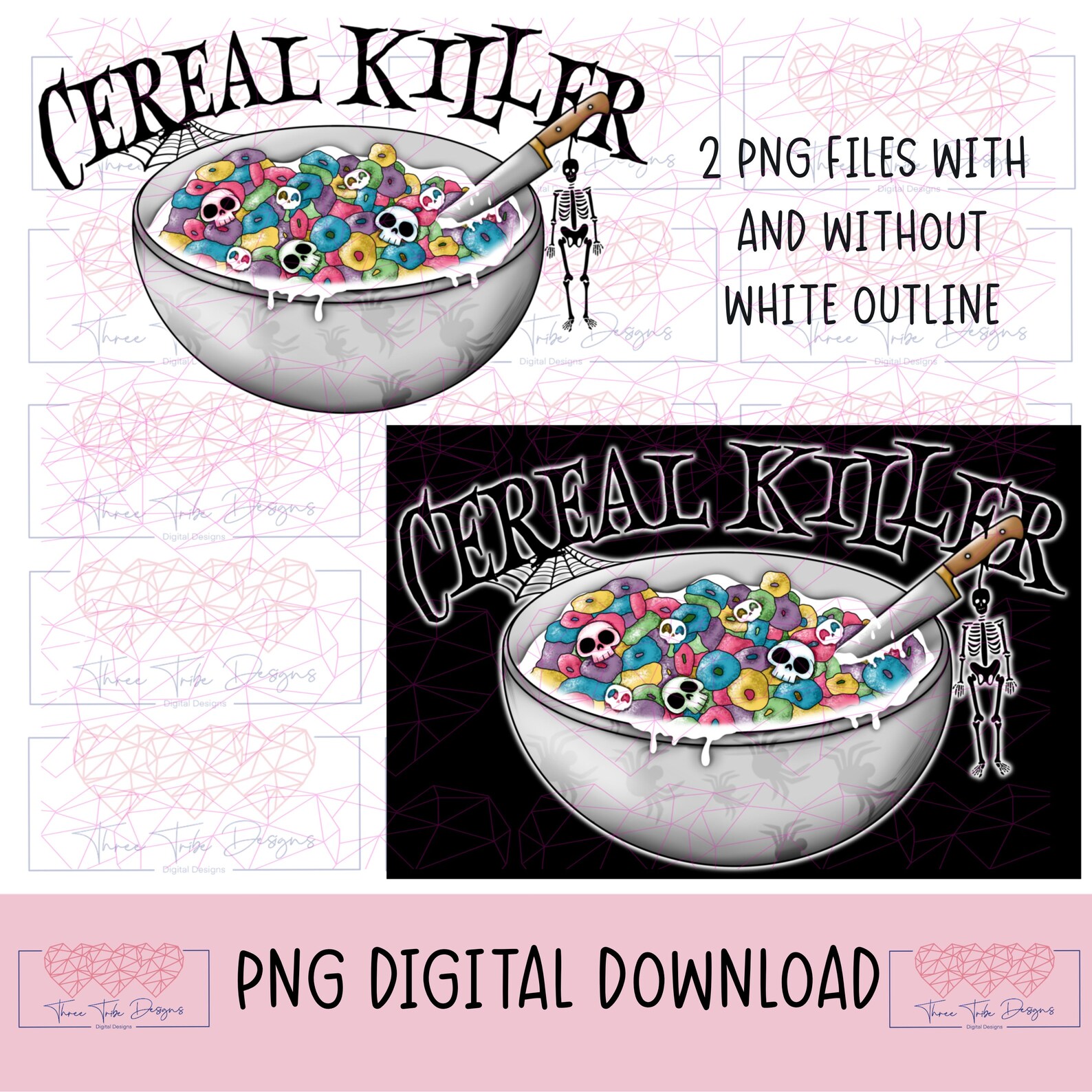 Cereal Killer Pun Png, Halloween Sublimation Design, Skeleton Png ...