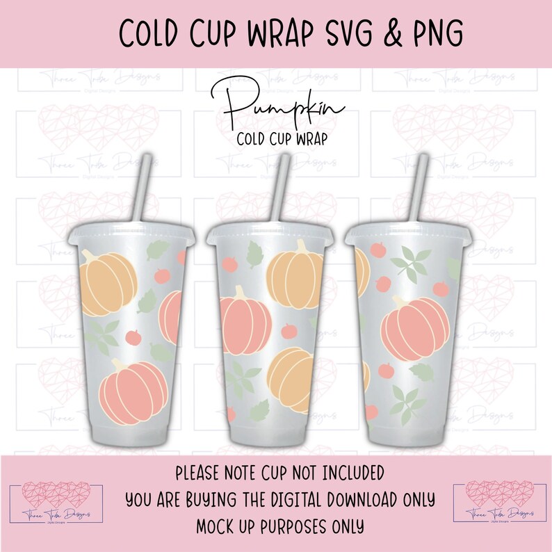 Pastel Pumpkin Cold Cup Wrap Svg Coffee Cup Svg Uvdtf - Etsy