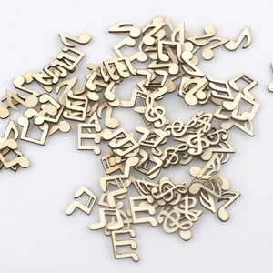Mixed Music Notes Laser Cut Unfinished Wood Cutout Shapes, 100pcs ...