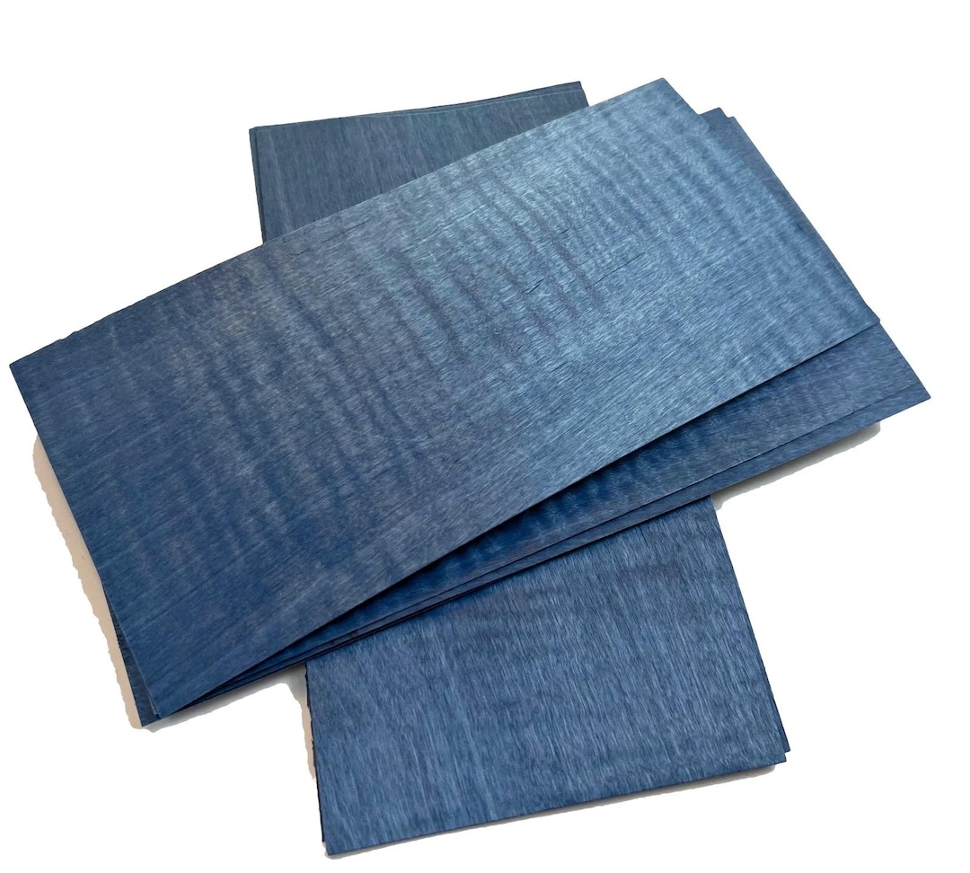 Blue Maple Wood Veneer, 10pcs, Laser Cut Wood Skin, for DIY Craft ...