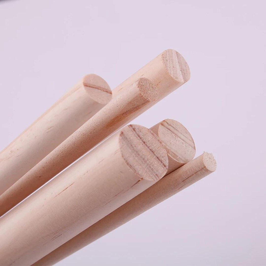 Plain Round Wood Stick, 5pcs, Unfinished Rustic Wood Long Cut, for DIY ...